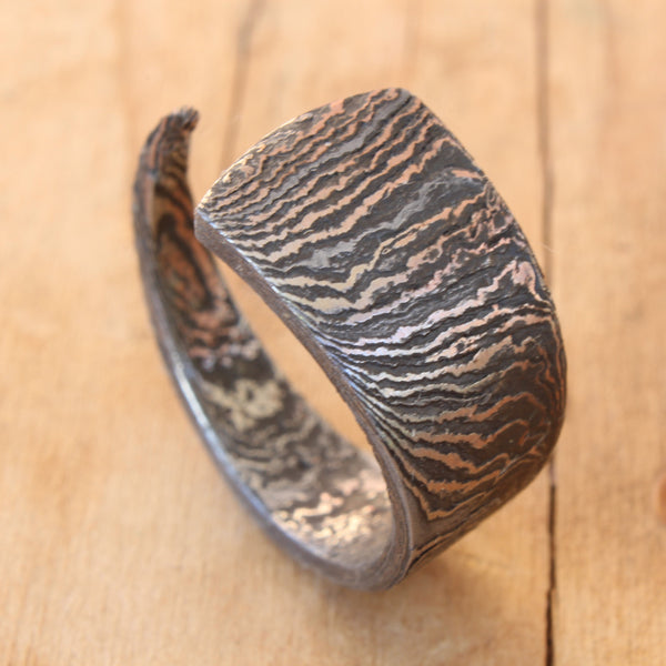 Damascus Steel knife blade ring by Akley Jewellers – Akley jewellers